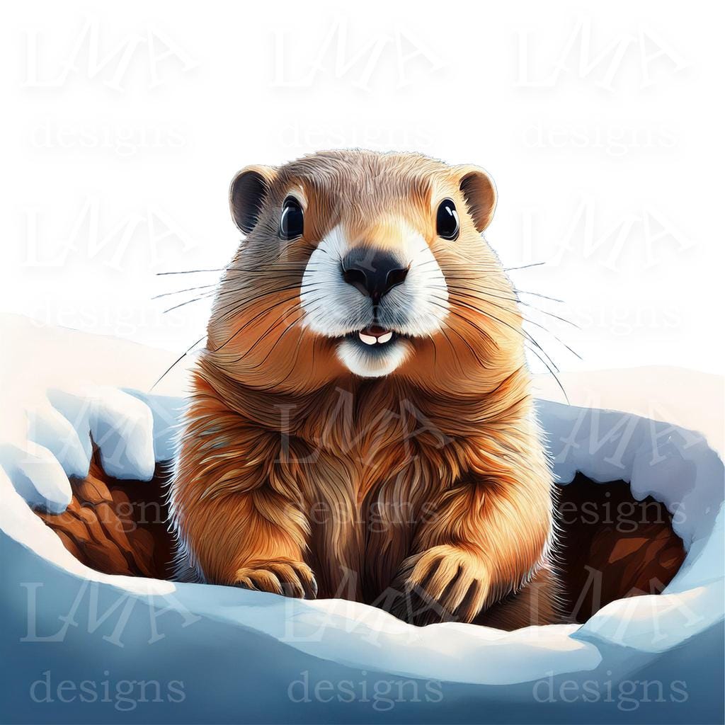 10 Groundhog Day Clipart Images - Etsy