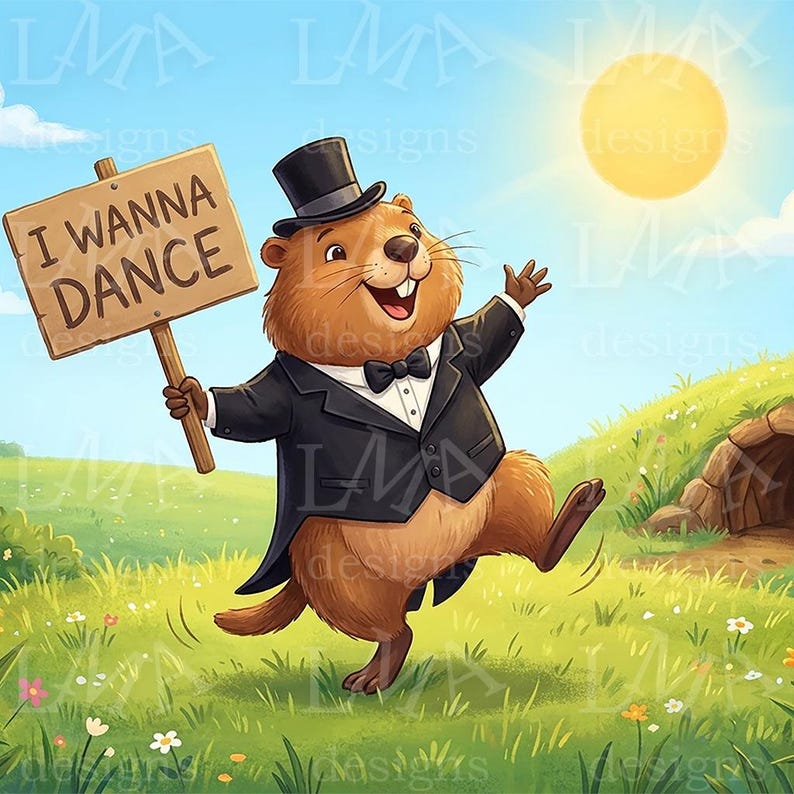 12 Groundhog Day Backgrounds Clipart Images – Set 3 - Etsy