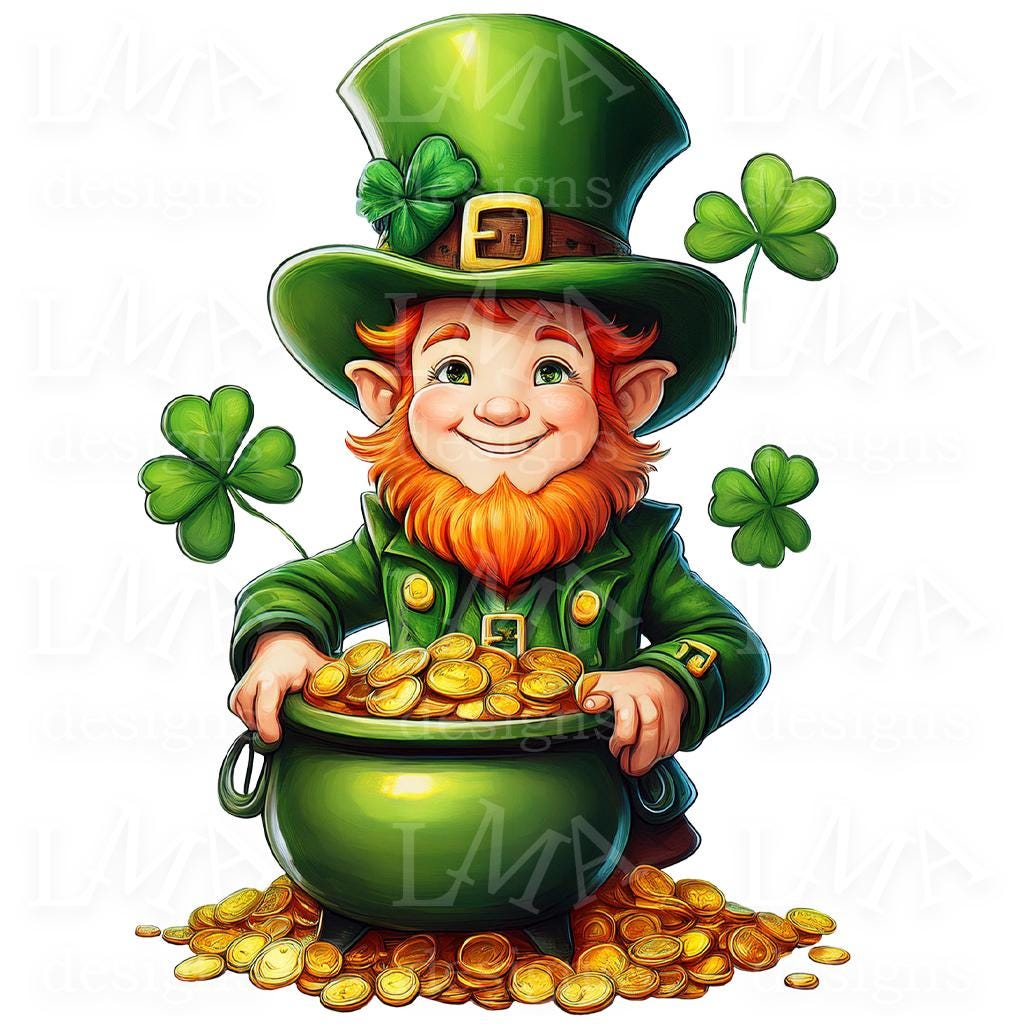 10 St. Patrick’s Day Leprechauns Clipart Images – Set 2 - Etsy