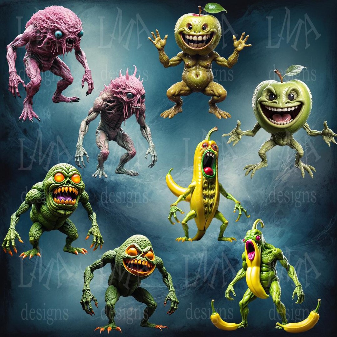 Food Creepers Transparent Fruit Creatures for Halloween and Scary Fun ...