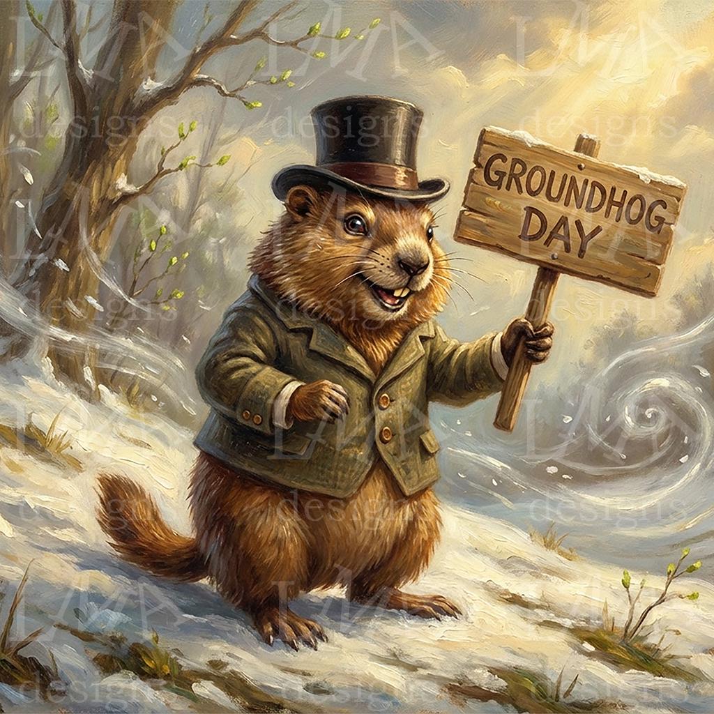 12 Groundhog Day Backgrounds Clipart Images – Set 3 - Etsy
