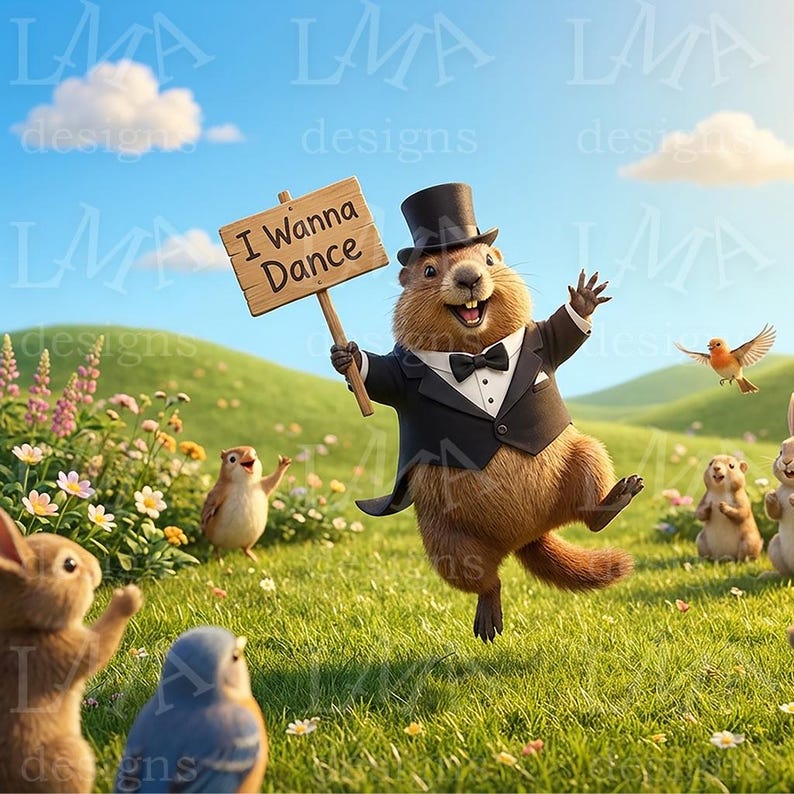 12 Groundhog Day Backgrounds Clipart Images – Set 2 - Etsy
