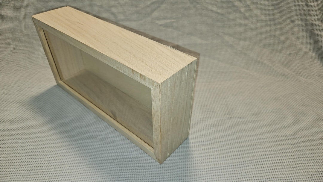 Custom Solid Oak Display Case / Shadowbox 3/4 Framing Rear Panel Access ...