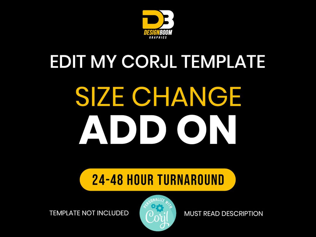 Edit Corjl Template SIZE CHANGE for One Design - Etsy