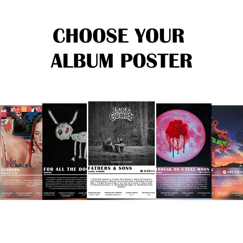 Choose Any Album, Custom Album Poster - Music Wall Art, Album Cover ...