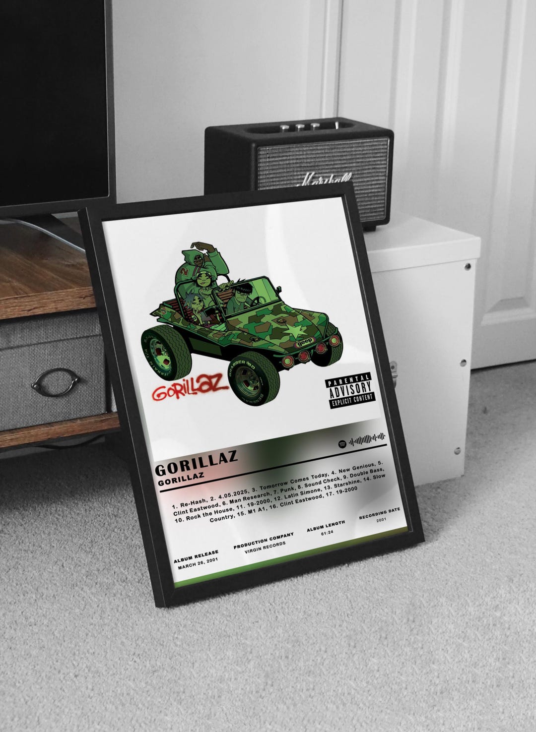 Gorillaz Poster, Gorillaz Gorillaz Album Poster, Music Poster, Album ...