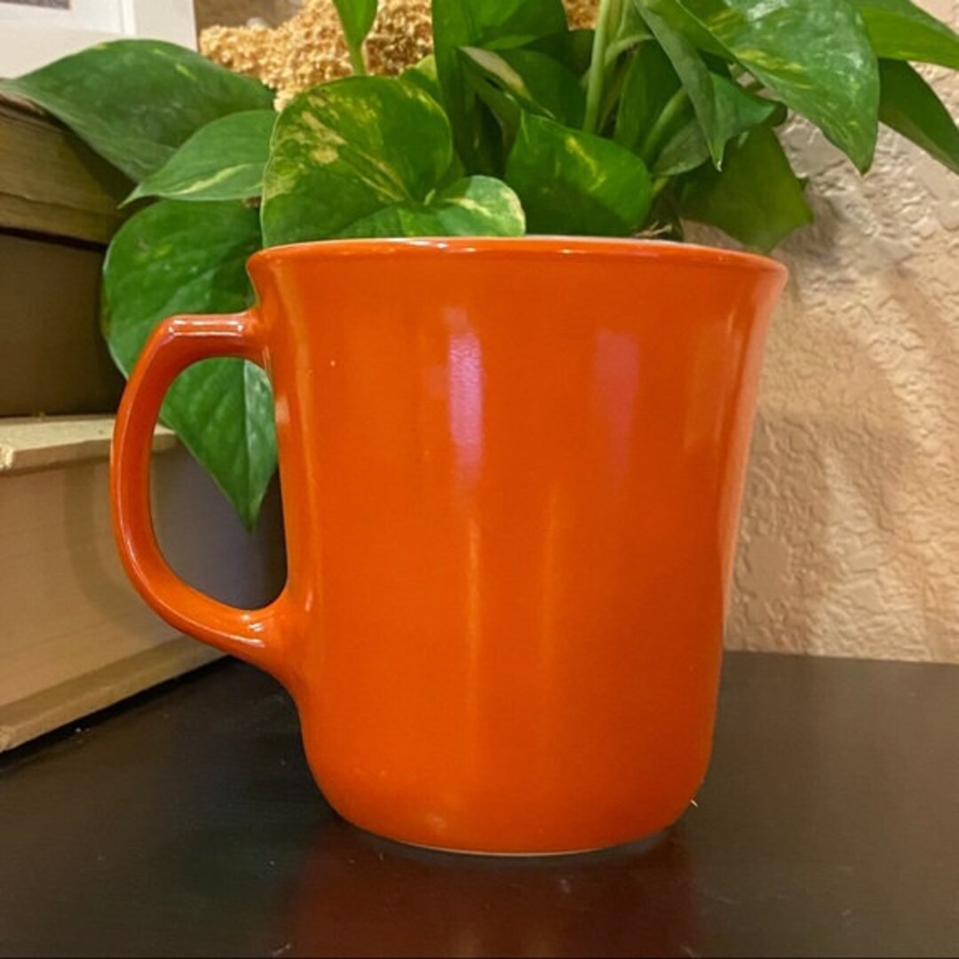 Vintage Pyrex Burnt Orange Milk Glass Mug - Etsy