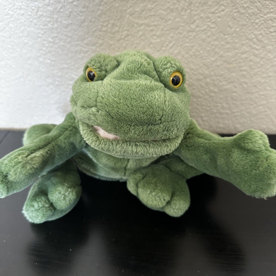 Russ Berrie Croaker Green Frog Hand Puppet Plush Stuffed Animal 10 ...