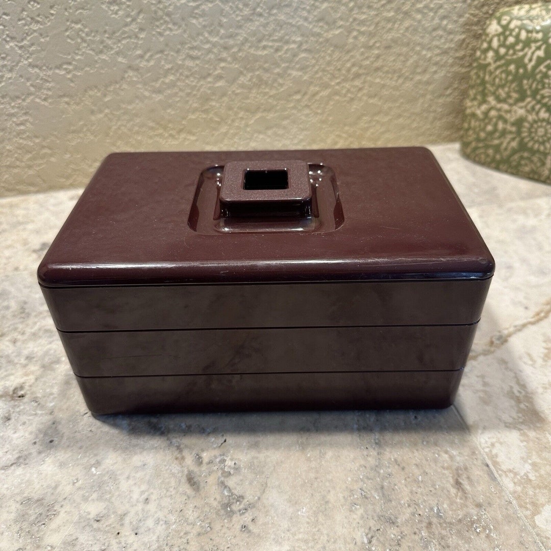 Vintage Tupperware Stackable Craft / Jewelry / Storage Container Brown ...