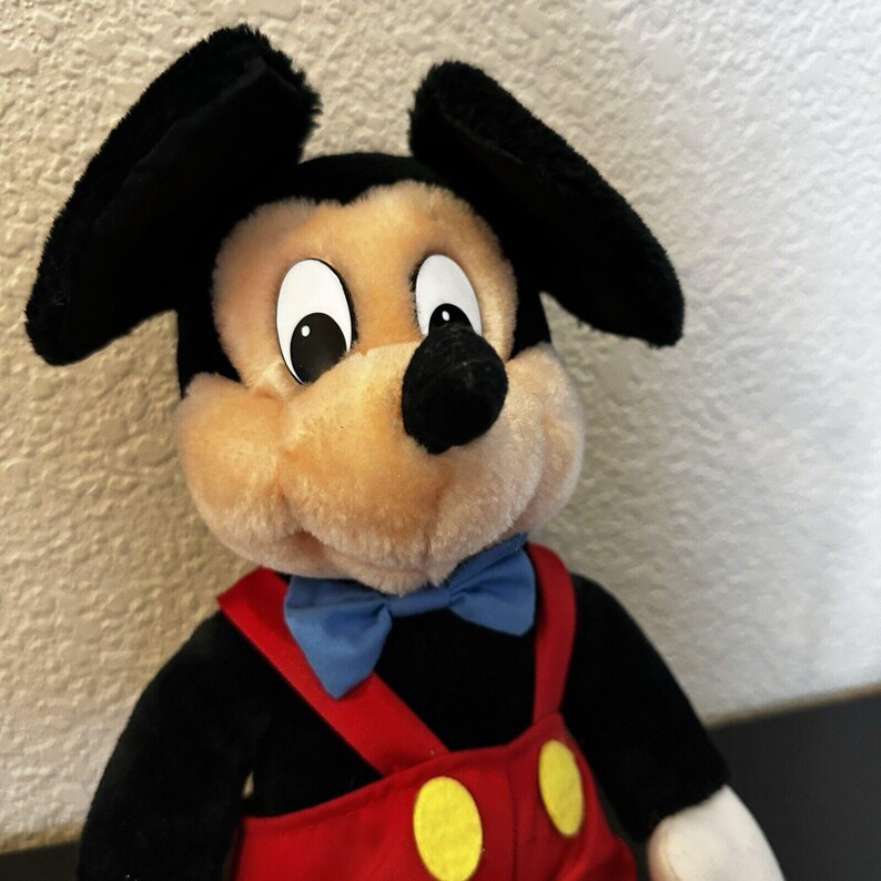 Vintage Mickey Mouse Doll Disney Applause 17" Red Shorts Overalls Blue ...