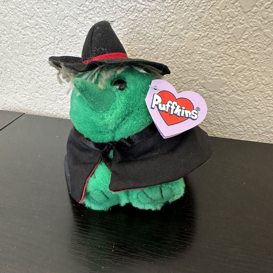 Puffkins Plush Witch Hazel 1994 Halloween Stuffed Animal Swibco Vintage ...