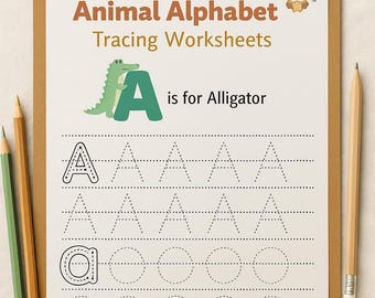 Alphabet Tracing Workbook – A to Z Animals - Etsy