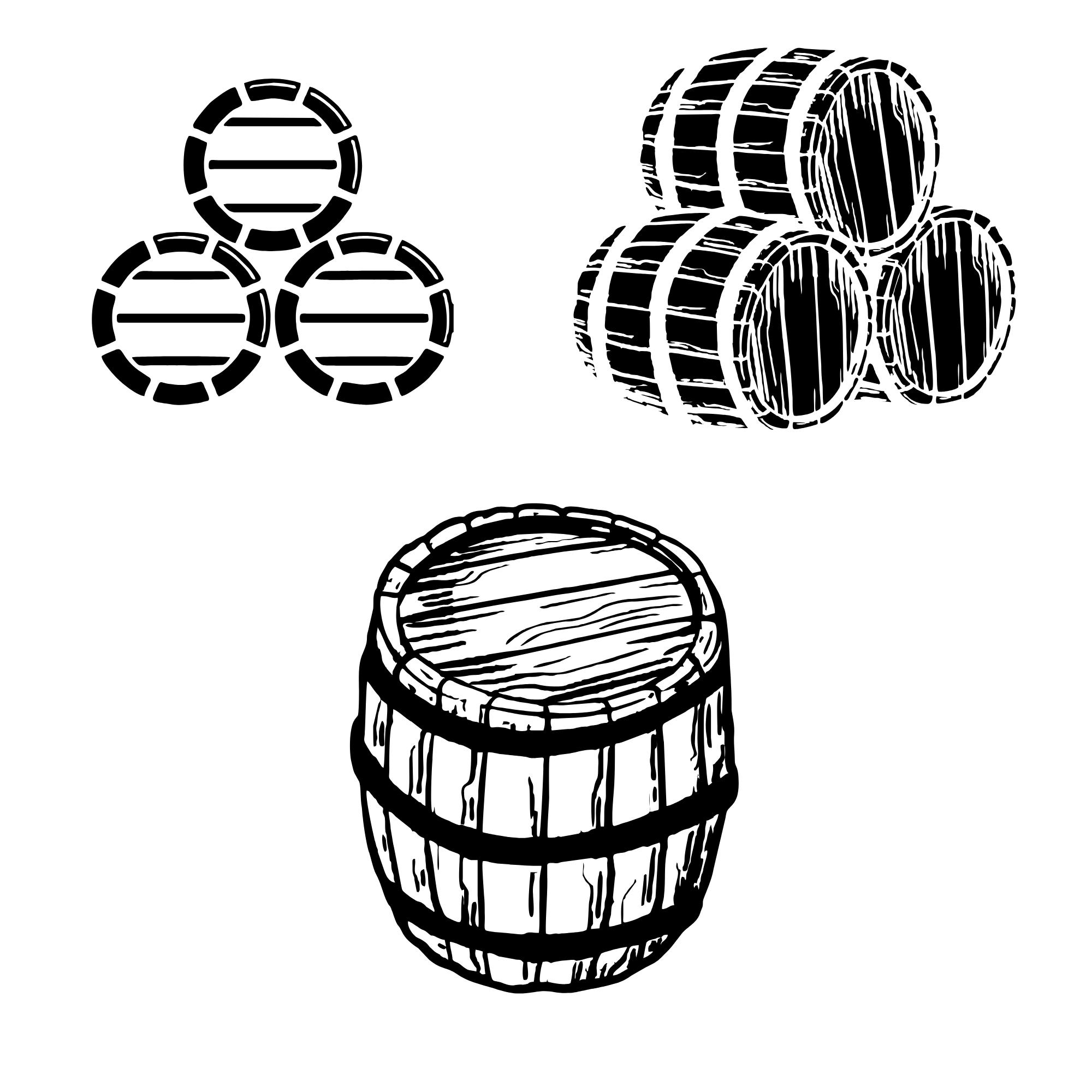 Barrel Svg Bundle, Wood Barrel Clipart, Beer Keg Vector, Barrel Decal ...