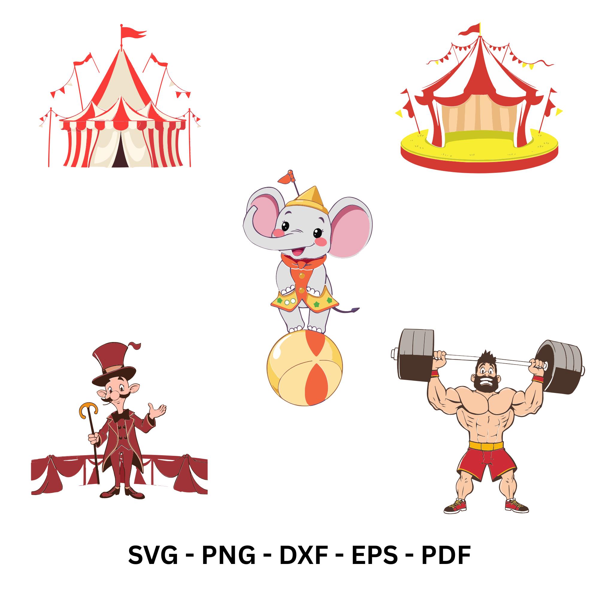 Circus Svg Bundle, Circus Clipart, Monogram Svg, Joker Svg, Animal ...