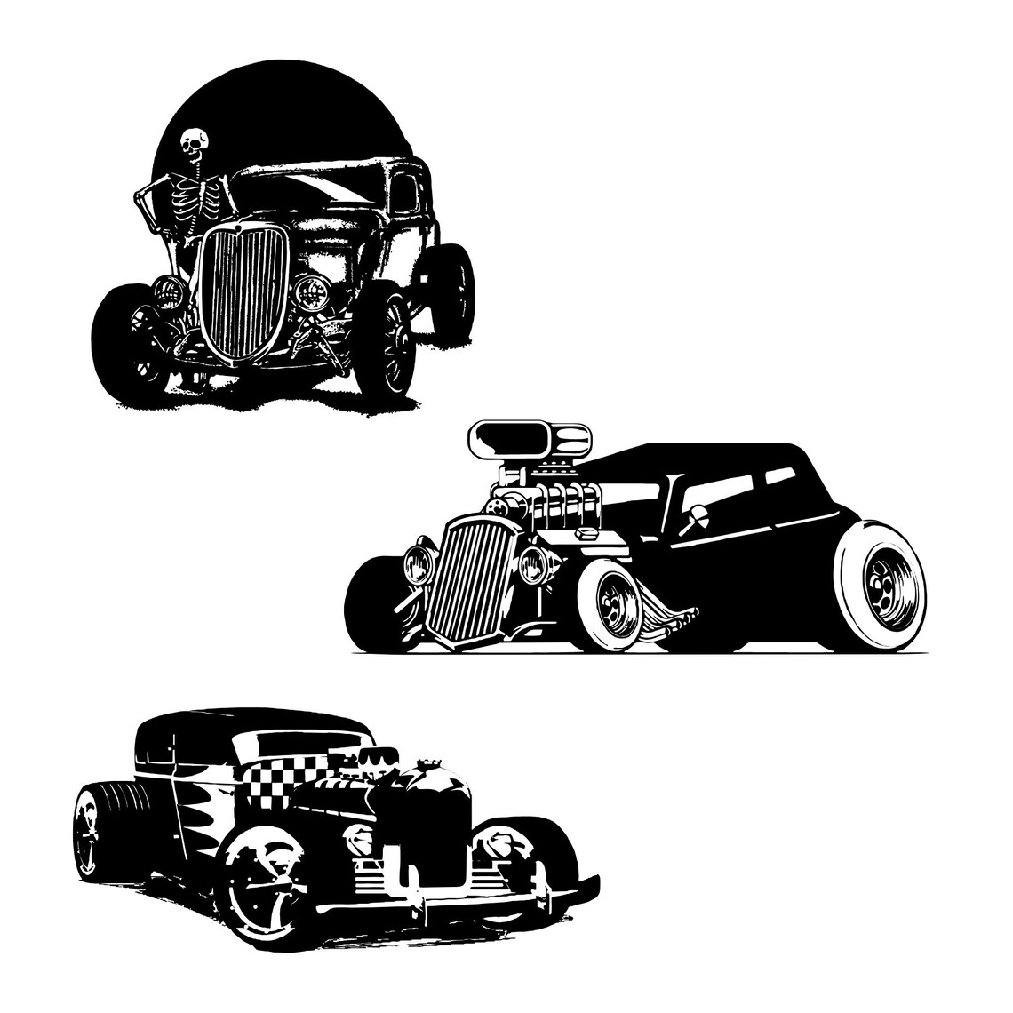 Hot Rod Svg Bundle, Hot Rod Clipart, Classic Car Vector, Vintage Car ...