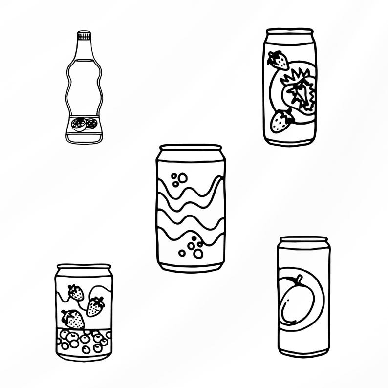 Soda Svg Bundle Clipart Cricut Drinks Silhouette Soda Drinks Vector Bar ...