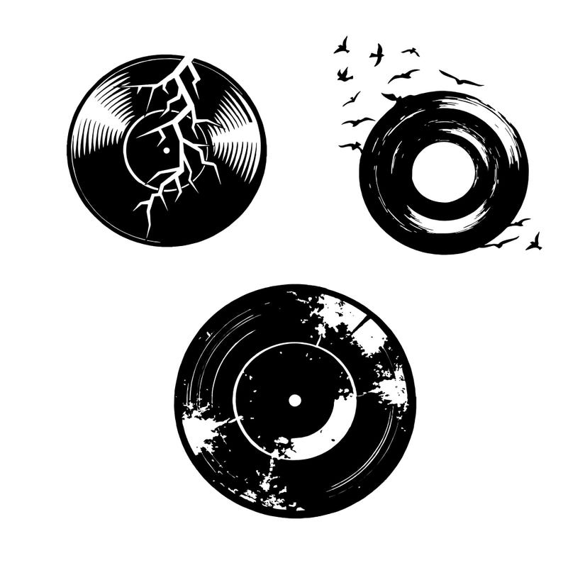 Vinyl Record Svg Bundle, Vinyl Disc Clipart, Vinyl Record Vector ...