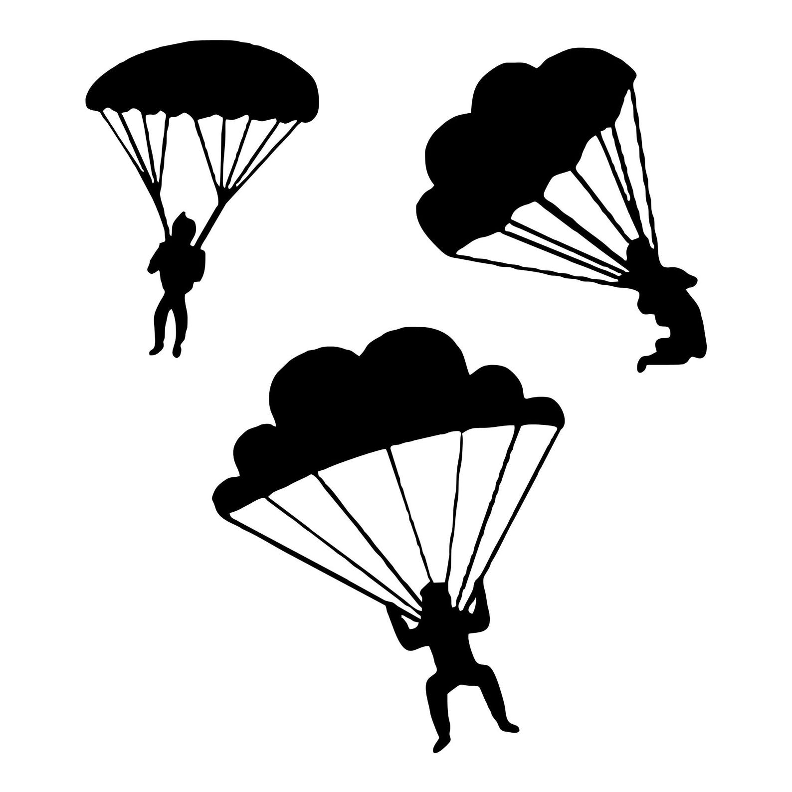 Parachute Svg Bundle, Skydivers Clipart, Jumping Vector, Parachute ...