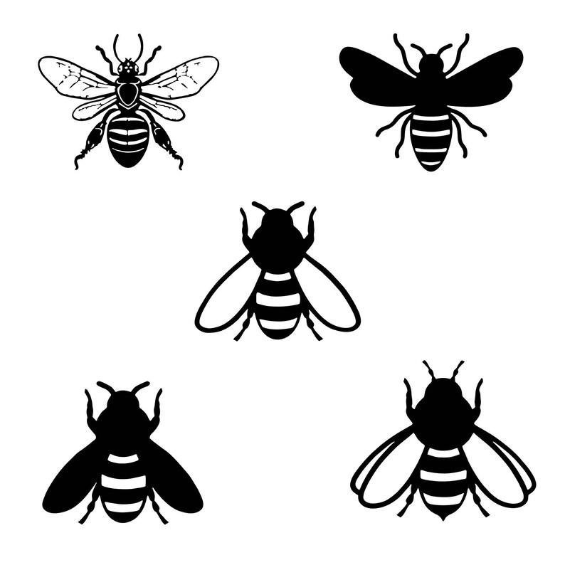 Bee Svg Bundle Clipart Cricut Bee Silhouette Bee Vector Honey Bee ...