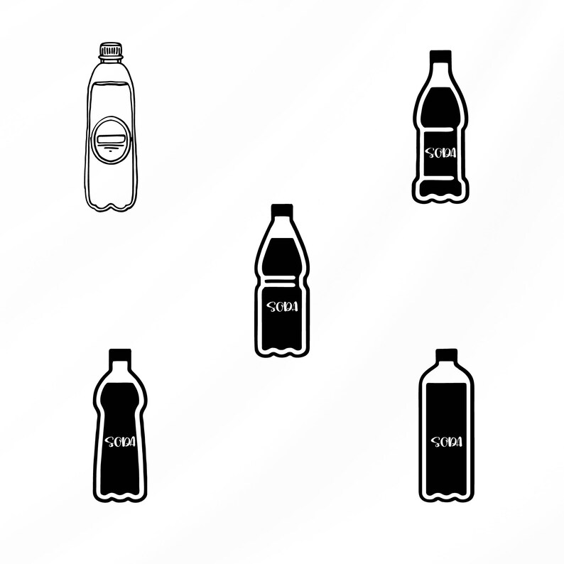 Soda Svg Bundle Clipart Cricut Drinks Silhouette Soda Drinks Vector Bar ...