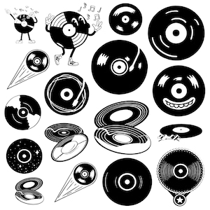 Vinyl Record Svg Bundle, Vinyl Disc Clipart, Vinyl Record Vector ...