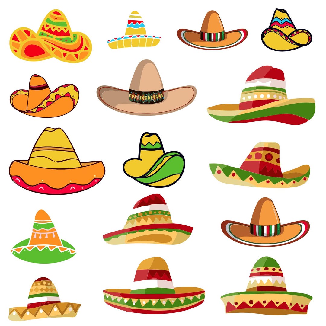 Sombrero Svg Bundle, Sombrero Clipart, Sombrero Hat Vector, Mexican Hat ...