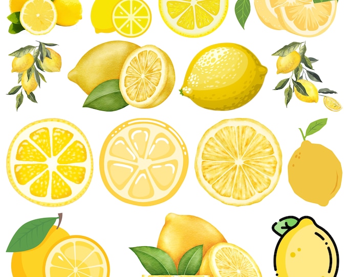 Lemon SVG Bundle: Summer Clipart, Vector Designs (digital Download ...