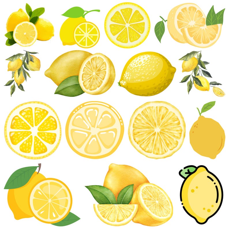 Lemon SVG Bundle, Cute Lemon Cricut SVG, Lemon Clipart, Lemon Designs ...