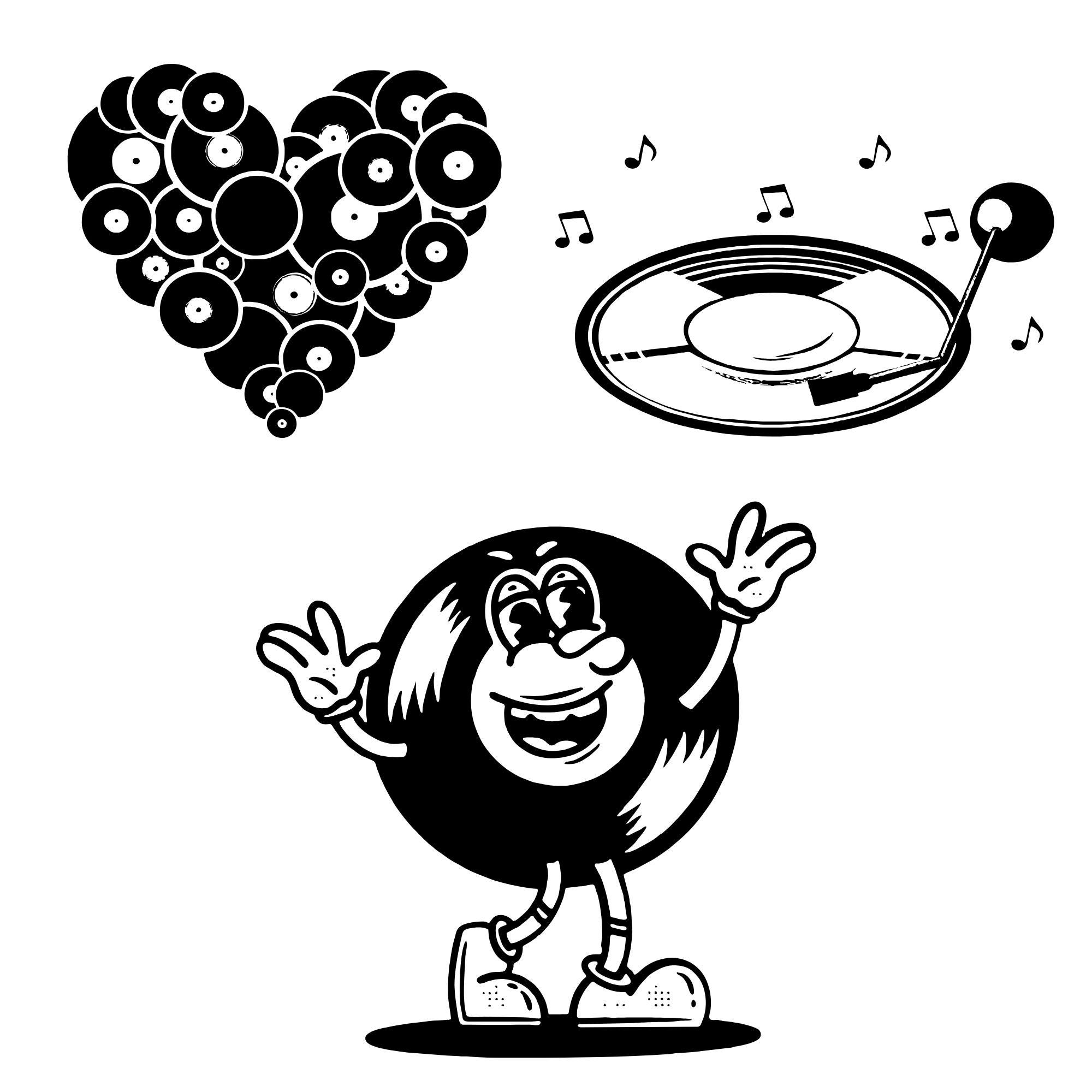 Vinyl Record Svg Bundle, Vinyl Disc Clipart, Vinyl Record Vector ...