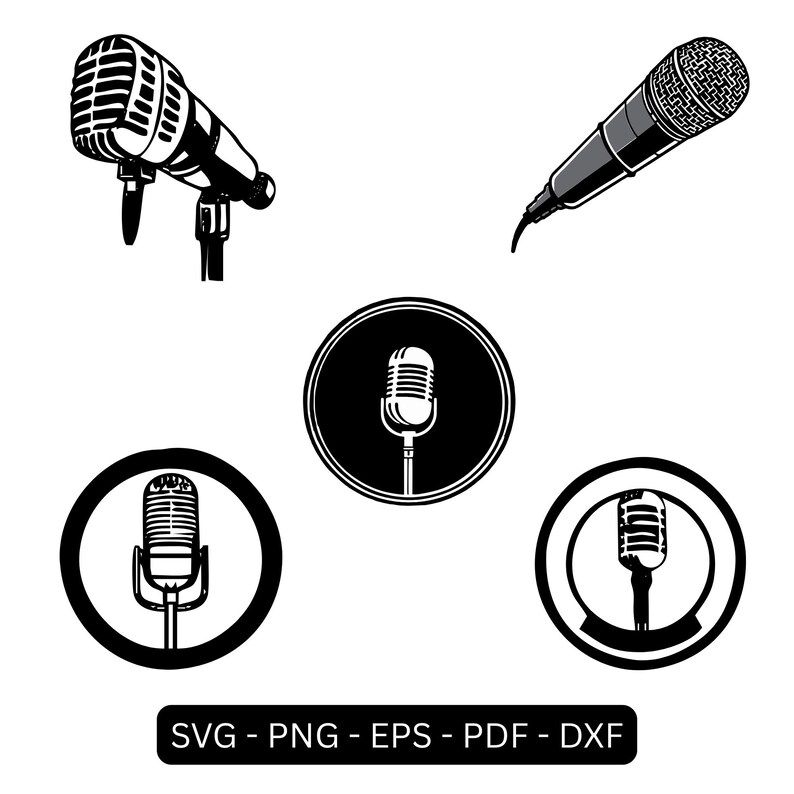 Microphone SVG Bundle, Microphone PNG Bundle, Microphone Clipart ...