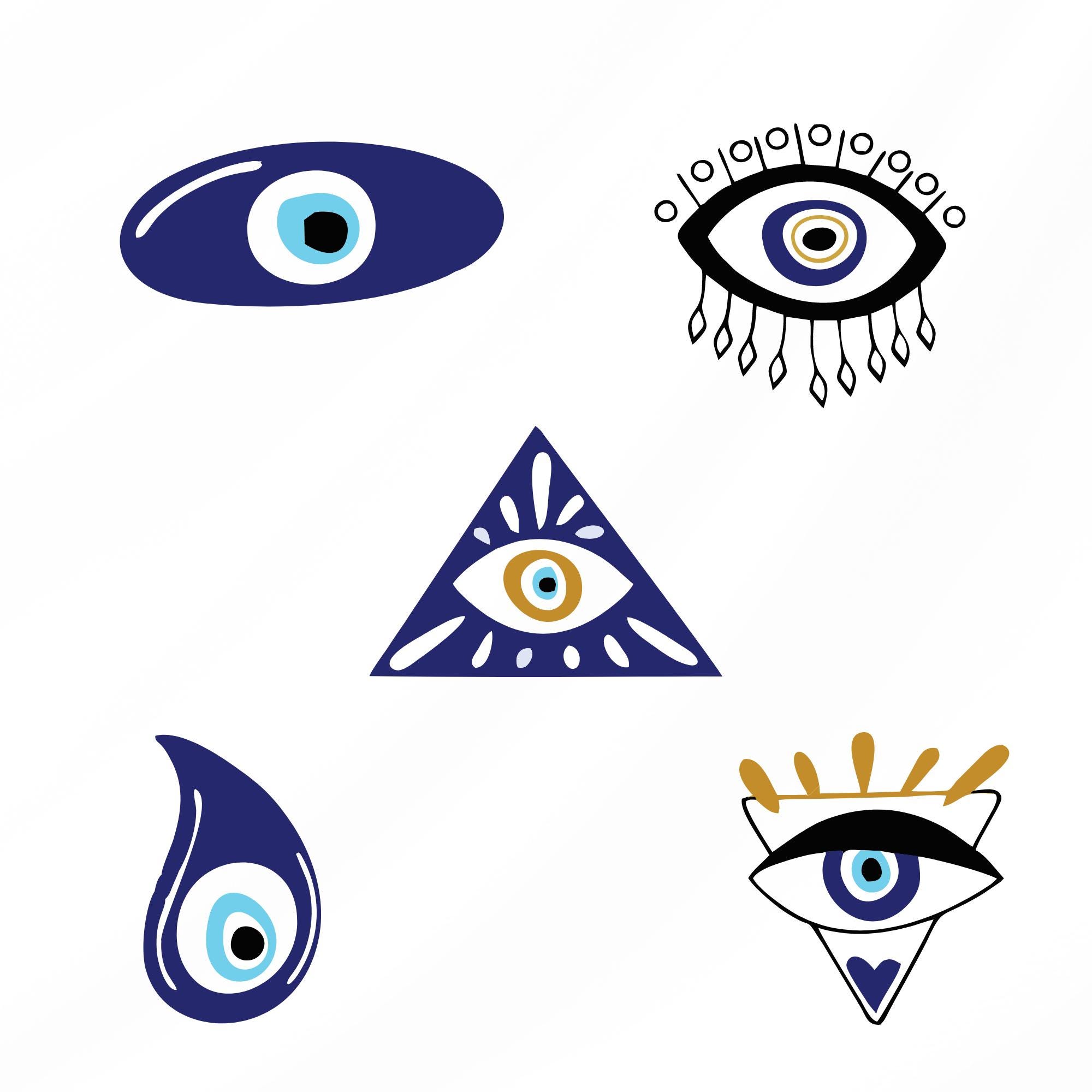 Evil Eye Svg Bundle, Evil Eye Clipart for Cricut, Turkish Eye Silhouette, Evil Eye Protection ...