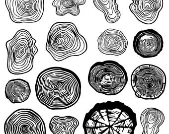 Wood Slice SVG Bundle, Tree Rings Svg,wood Slice Dxf, Wood Slice Png ...