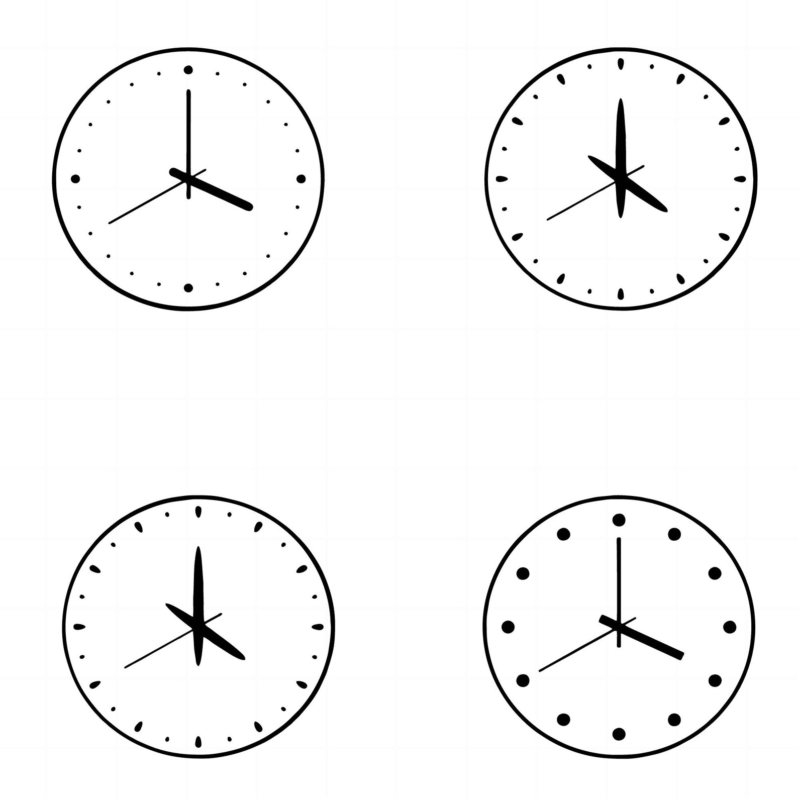 Clock Face Svg Bundle, Clock Face Clipart for Cricut, Clock Silhouette ...