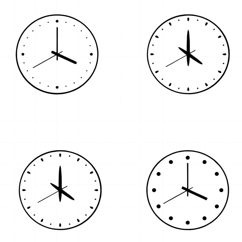 Clock Face Svg Bundle, Clock Face Clipart for Cricut, Clock Silhouette ...