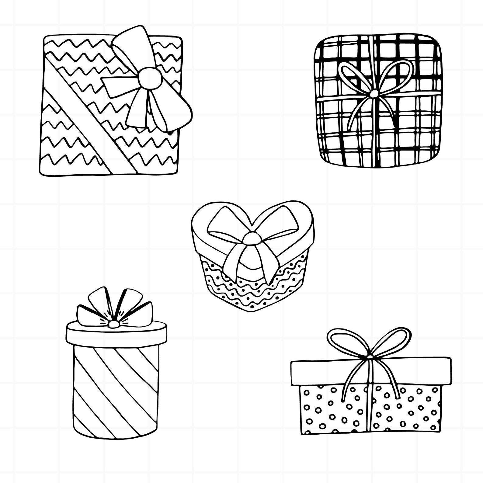 Gift Svg Bundle Clipart Cricut Present Silhouette Birthday Gift Vector ...