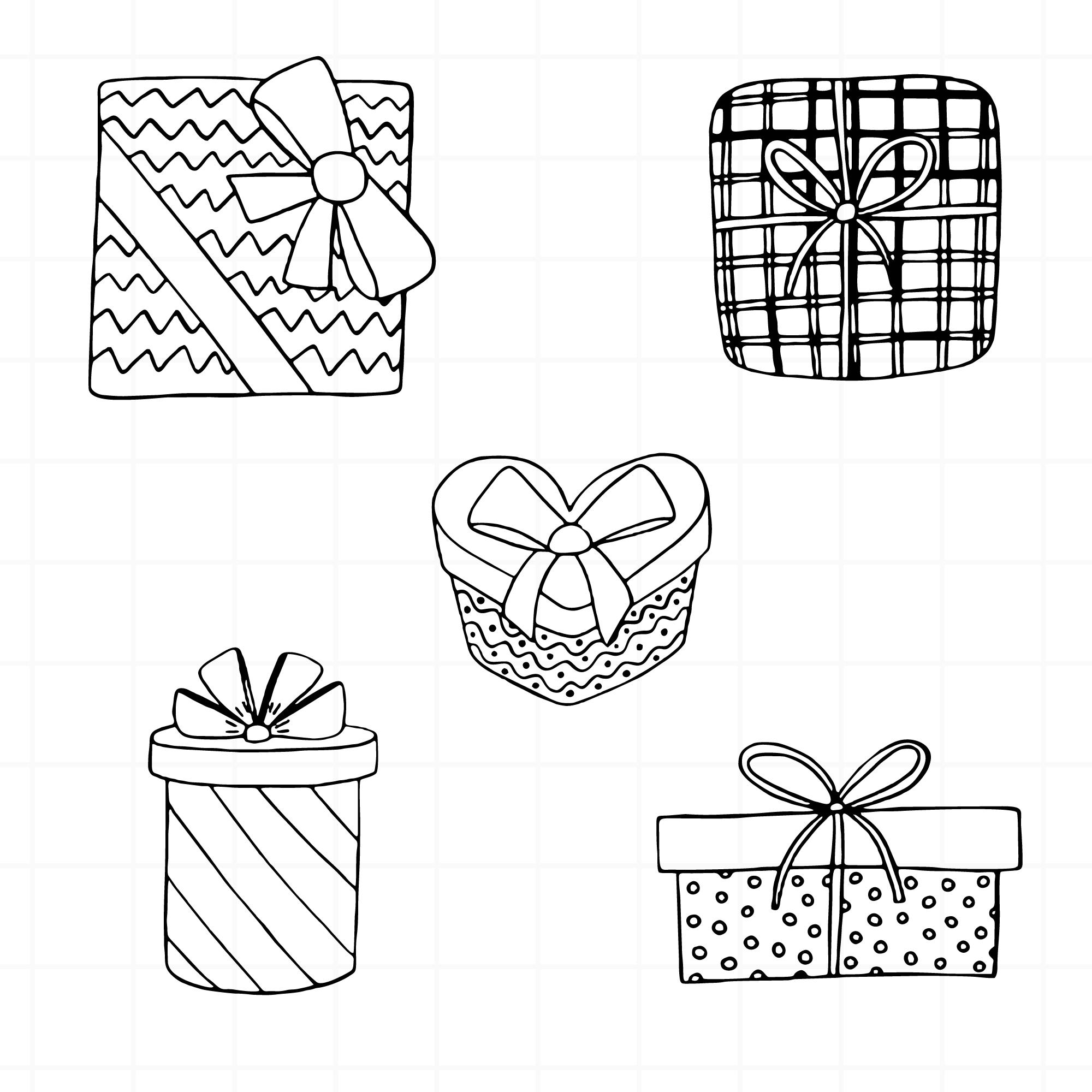 Gift Svg Bundle Clipart Cricut Present Silhouette Birthday Gift Vector ...