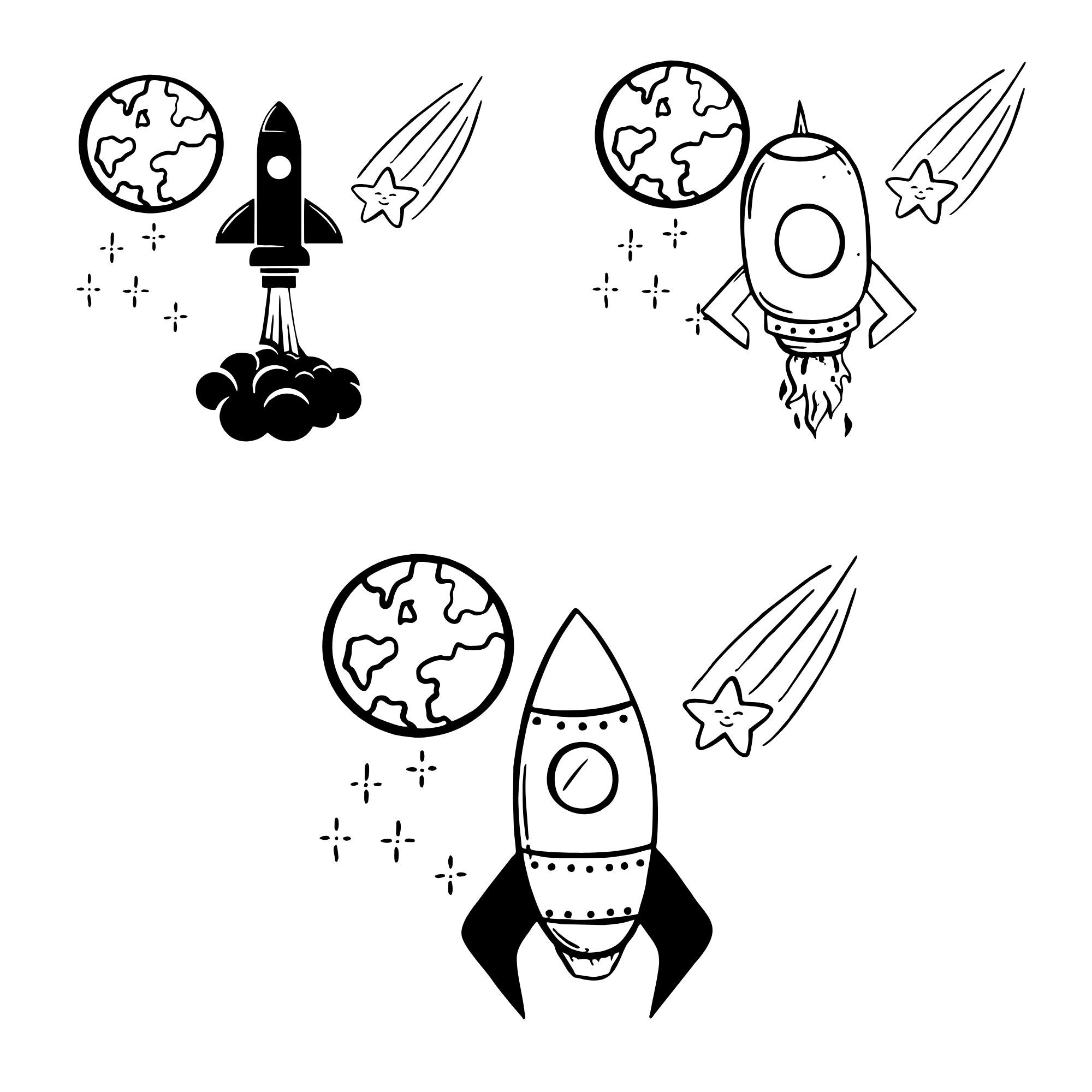 Rocket Svg Bundle, Space Shuttle Clipart, Spaceship Vector, Rocket ...