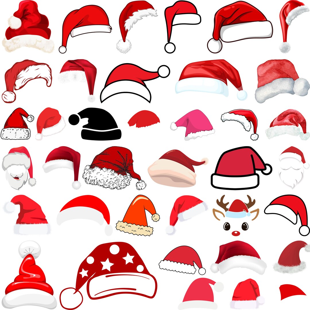 Santa Hat SVG Bundle, Santa Hat Silhouette, Christmas Svg Cut Files ...