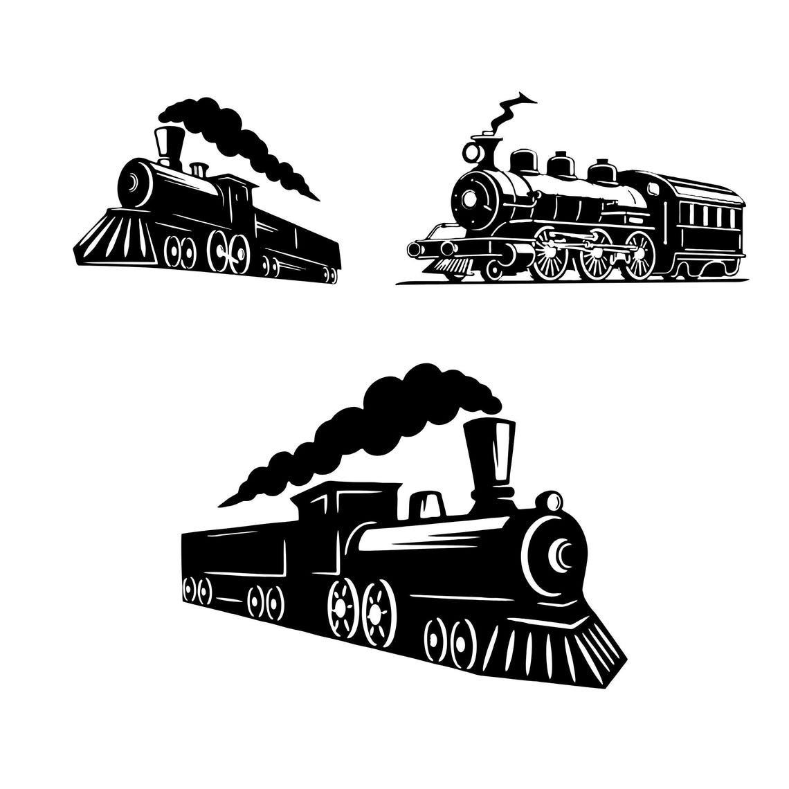 Train Svg Bundle, Locomotive Clipart, Railway Locomotive Vector ...
