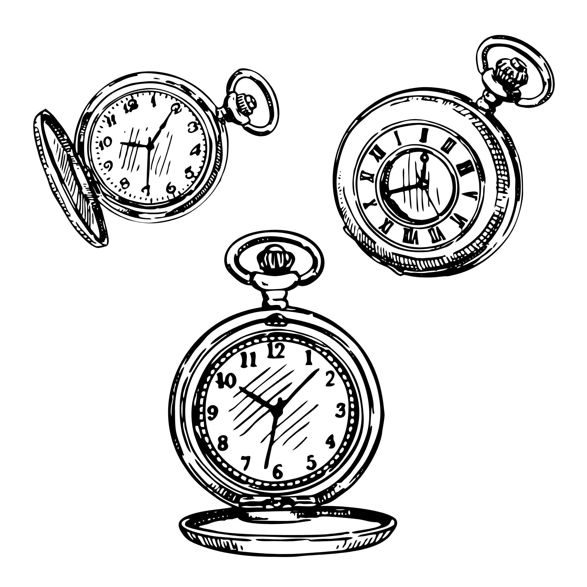 Pocket Watch Svg Bundle, Vintage Pocket Watch Clipart, Pocket Watch ...