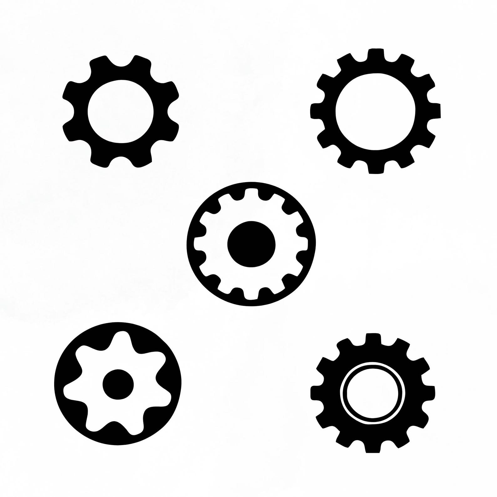 Gears Svg Bundle, Gears Clipart for Cricut, Gear Shapes Silhouette ...