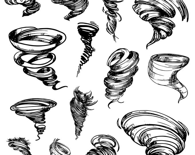 Tornado Svg Bundle, Tornado Clipart for Cricut, Strom Silhouette ...