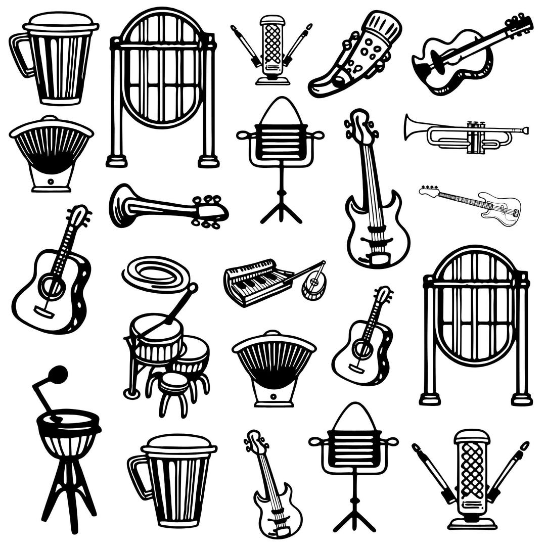 Musical Instruments Svg Bundle, Musical Instruments Clipart, Music ...