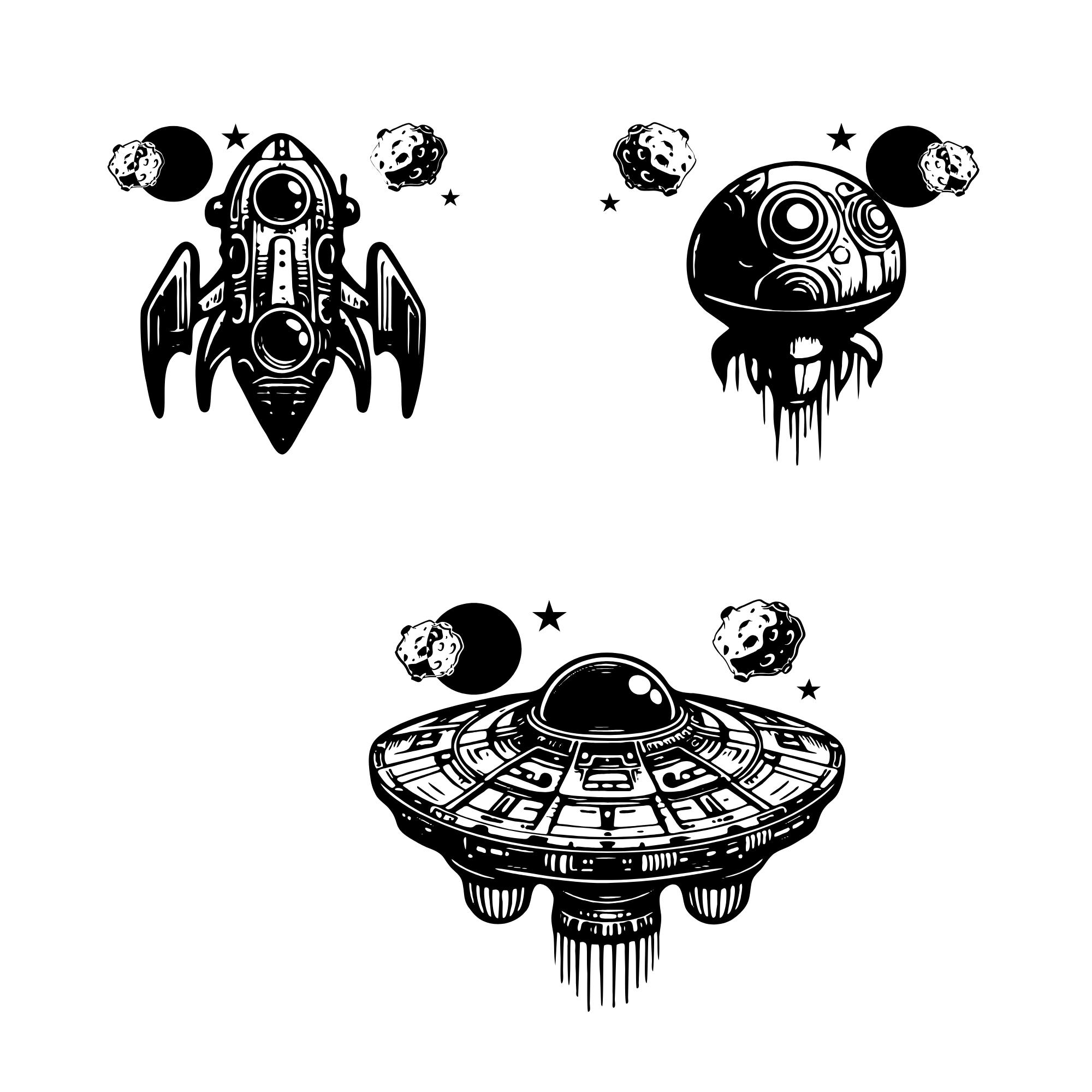 Ufo Svg Bundle, Aliens UFO Clipart, UFO Vector, Alien Decal, Space Ufo ...