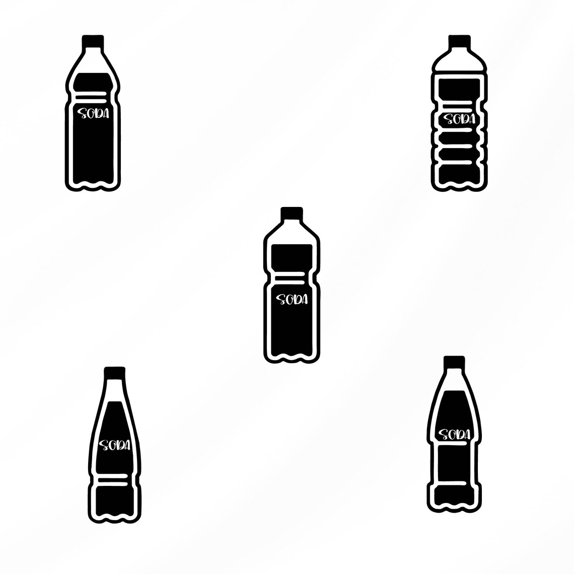 Soda Svg Bundle Clipart Cricut Drinks Silhouette Soda Drinks Vector Bar ...