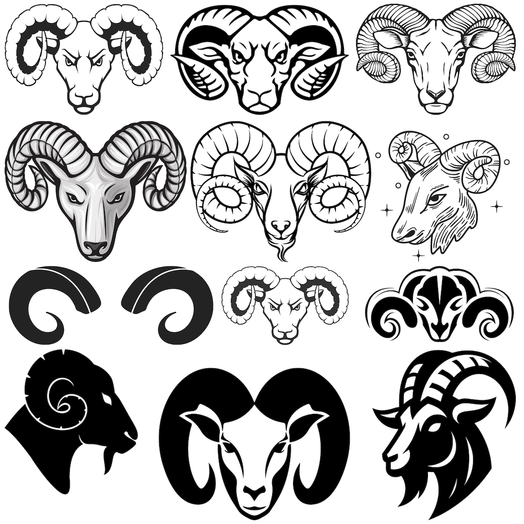 Ram Head Svg, Ram Bighorn Sheep Svg, Ram Face Svg, Ram Silhouette, Ram ...
