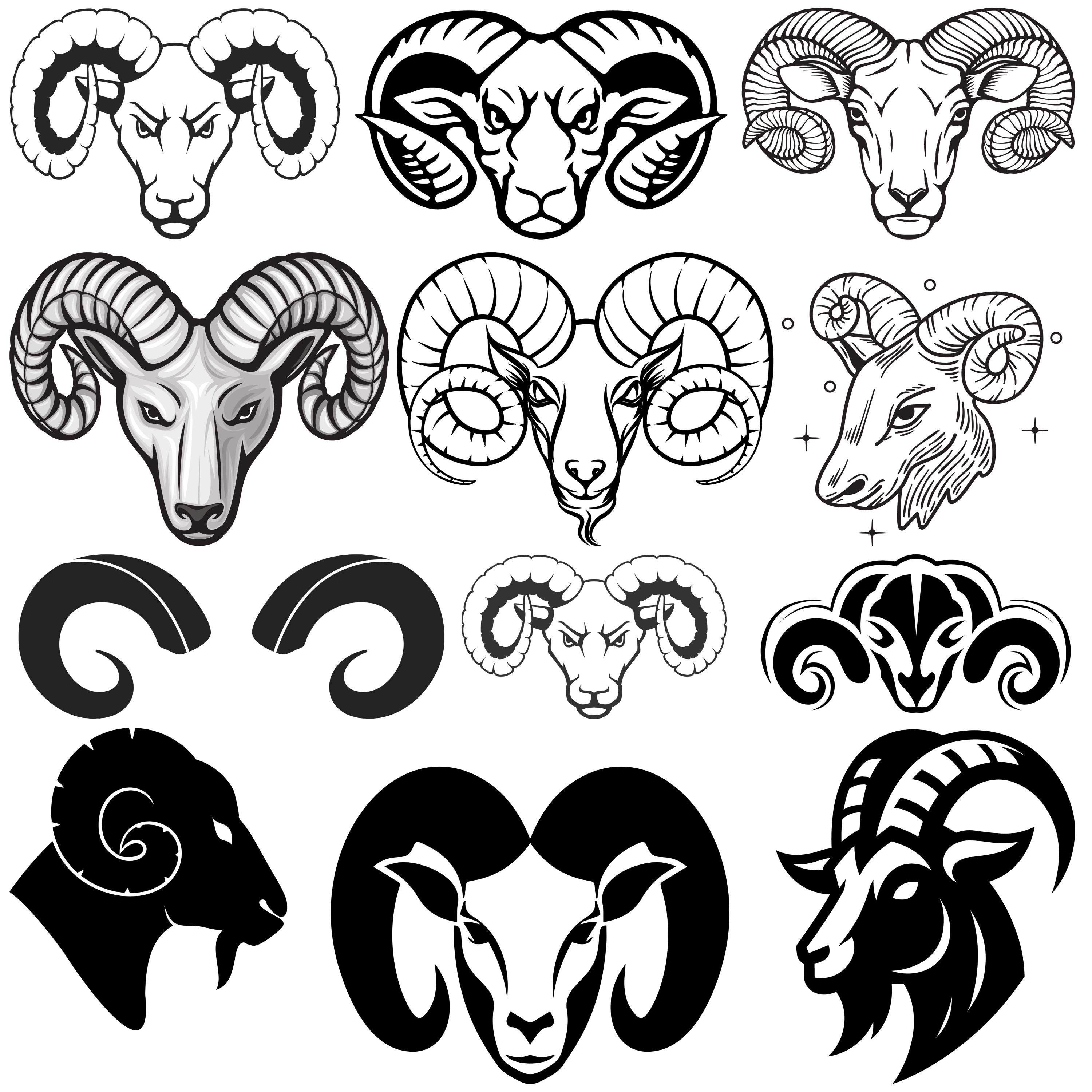Ram Head Svg, Ram Bighorn Sheep Svg, Ram Face Svg, Ram Silhouette, Ram ...