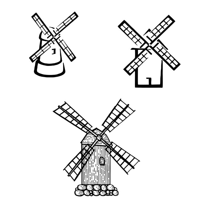 Windmill Svg Bundle, Windmill Clipart, Dutch Windmil Vector, Old ...
