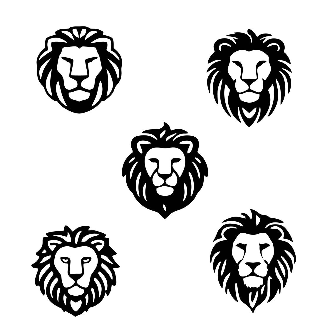 Lion Svg Bundle, Lion Head Clipart for Cricut, Lion King Silhouette ...