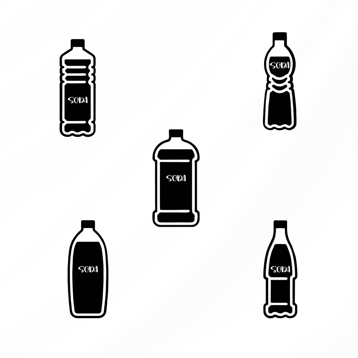 Soda Svg Bundle Clipart Cricut Drinks Silhouette Soda Drinks Vector Bar ...